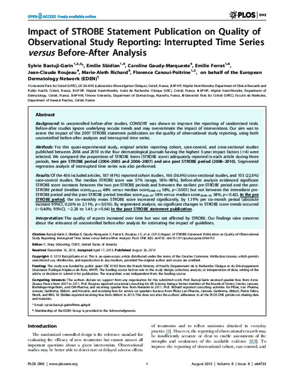 (PDF) Impact of STROBE Statement Publication on Quality of ...