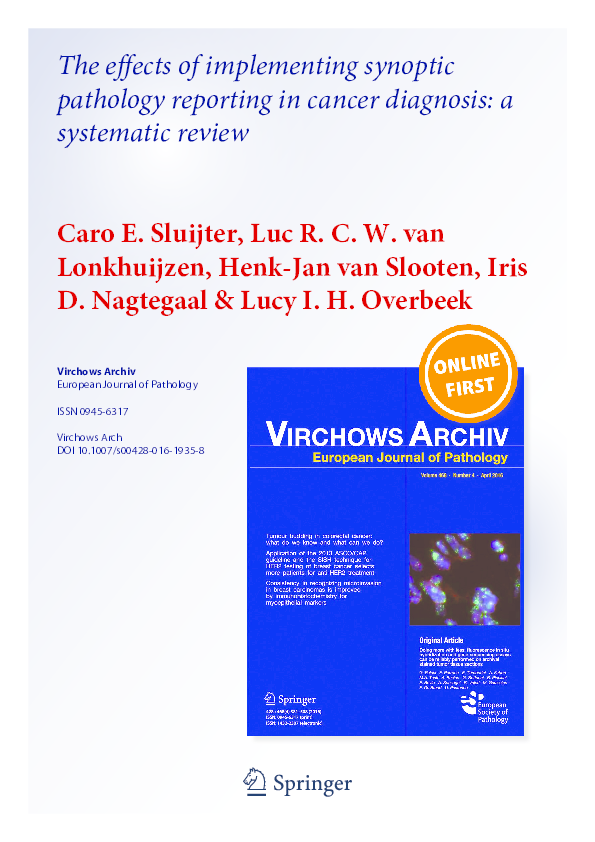 (PDF) The effects of implementing synoptic pathology reporting in ...