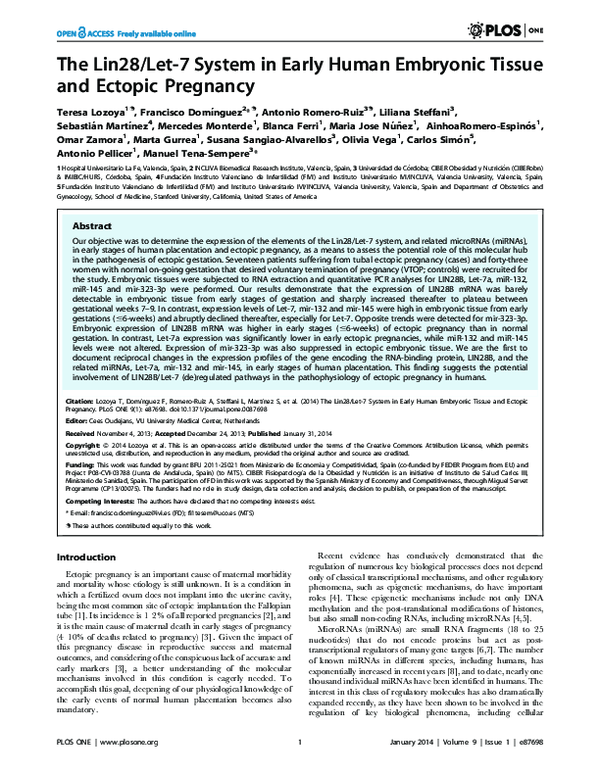 (PDF) The Lin28/Let-7 system in early human embryonic tissue and ...