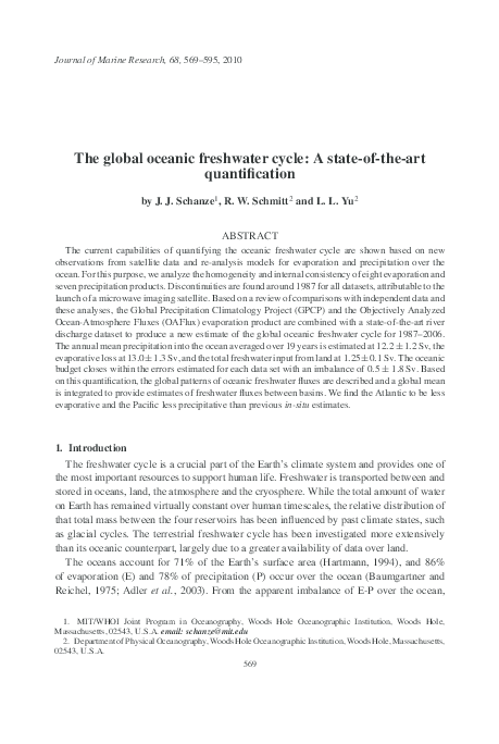 (PDF) The global oceanic freshwater cycle: A state-of-the-art ...