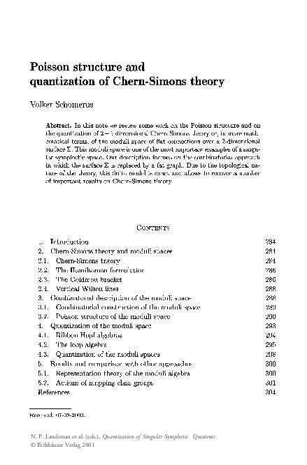 Poisson Structure And Quantization Of Chern Simons Theory