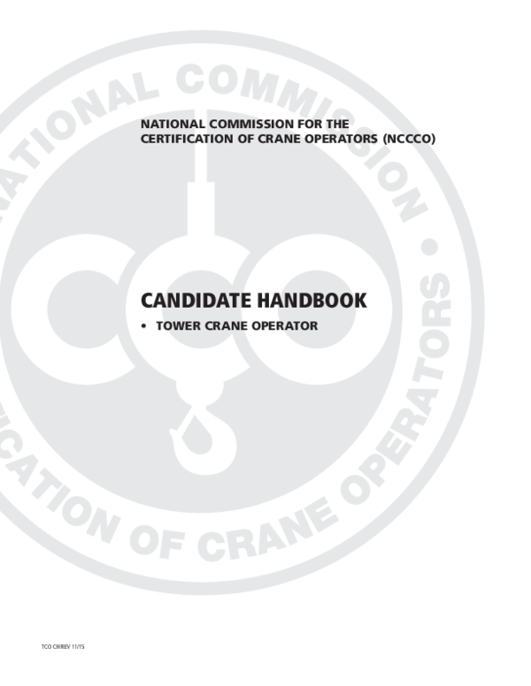 (PDF) CANDIDATE HANDBOOK @BULLET TOWER CRANE OPERATOR NATIONAL ...