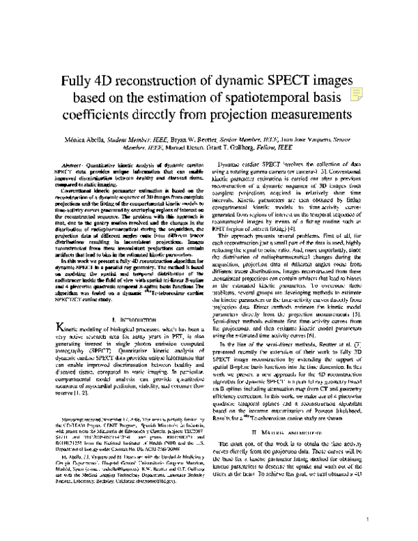 (PDF) Fully 4D reconstruction of dynamic SPECT images based on the ...