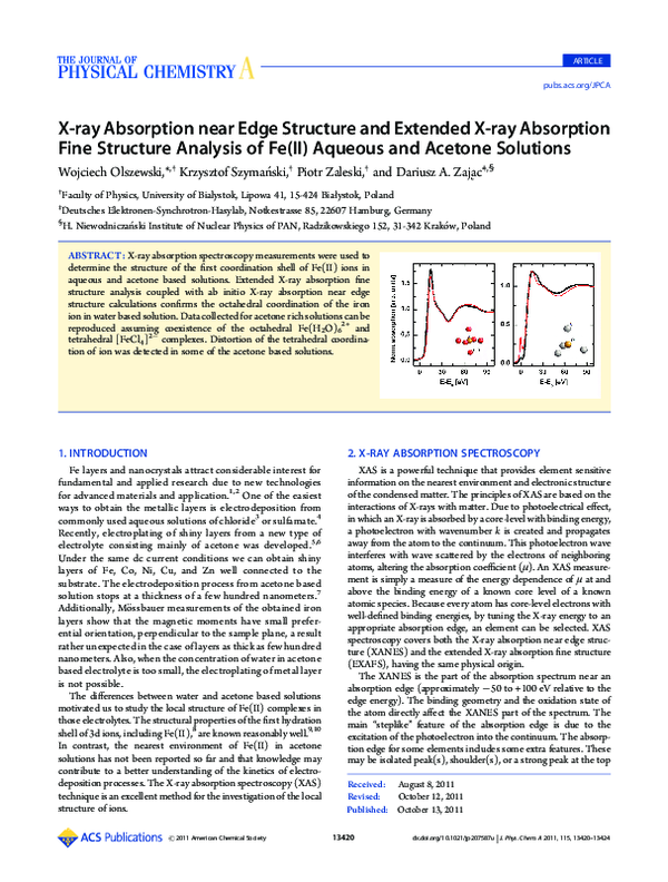 (PDF) X-ray absorption near-edge structure and extended x-ray ...
