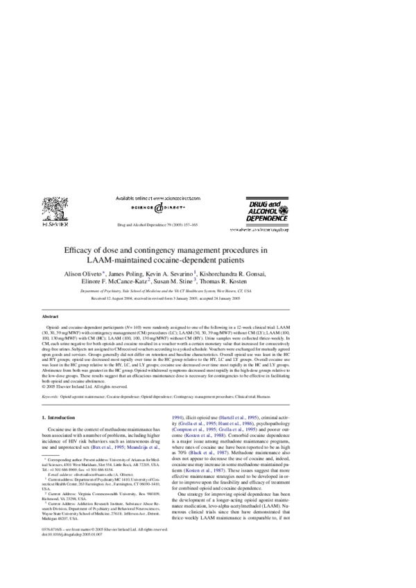 (PDF) Efficacy of dose and contingency management procedures in LAAM ...