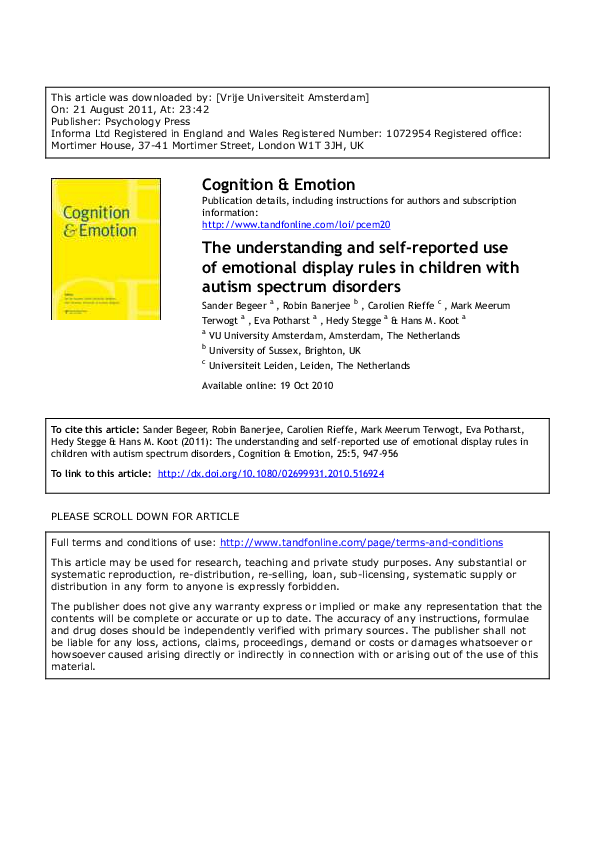 (PDF) The understanding and self-reported use of emotional display ...