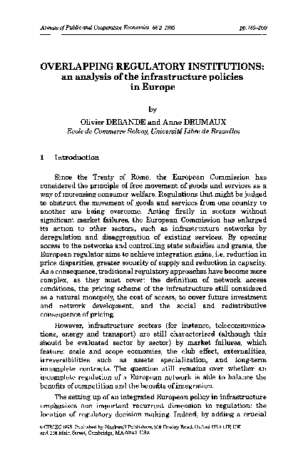 (PDF) OVERLAPPING REGULATORY INSTITUTIONS: an analysis of the ...