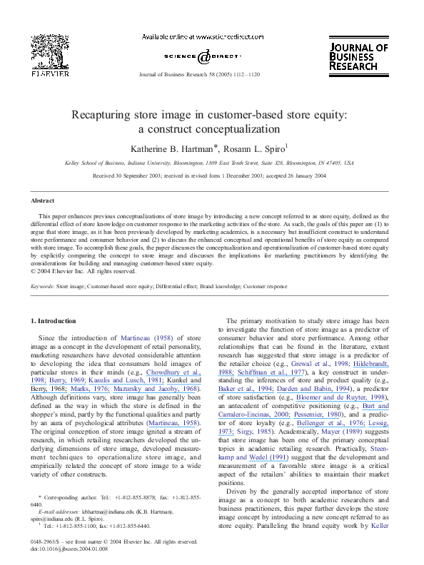 (PDF) Recapturing store image in customer-based store equity: a ...