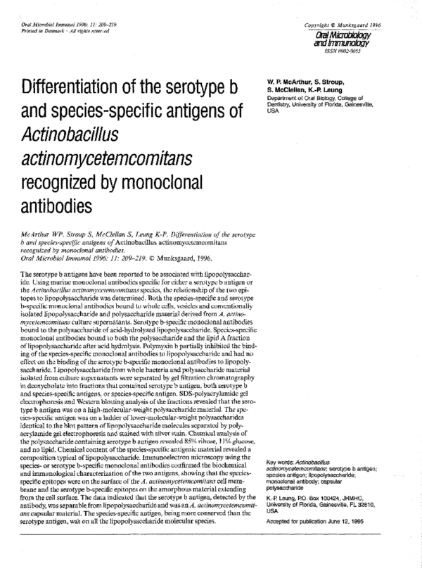 (PDF) Differentiation of the serotype b and species-specific antigens ...