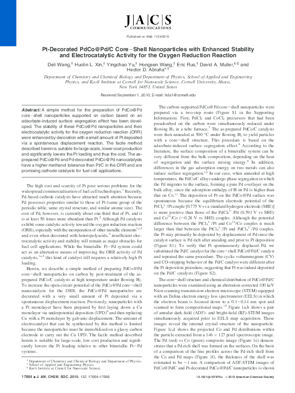 (PDF) PdCo Nanoparticles Formation at HOPG and High Surface Area Carbon ...