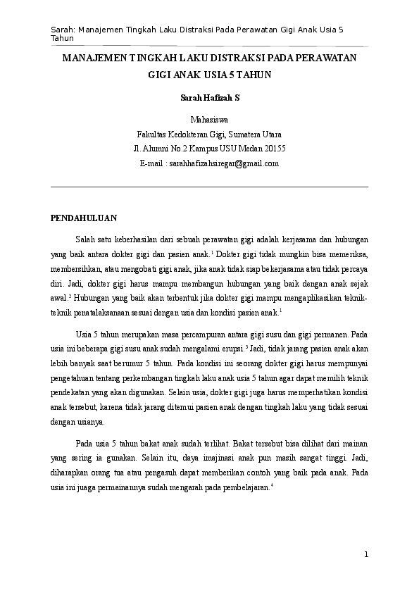 (DOC) MANAJEMEN TINGKAH LAKU DISTRAKSI PADA PERAWATAN GIGI ANAK USIA 5 ...