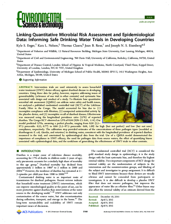 (PDF) Linking Quantitative Microbial Risk Assessment and ...