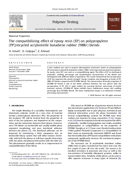 (PDF) The compatibilizing effect of epoxy resin (EP) on polypropylene ...