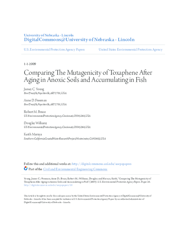 (PDF) Comparing the mutagenicity of toxaphene after aging in anoxic ...
