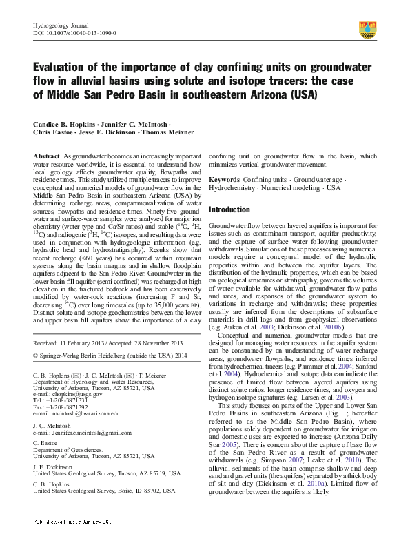 (PDF) Evaluation of the importance of clay confining units on ...