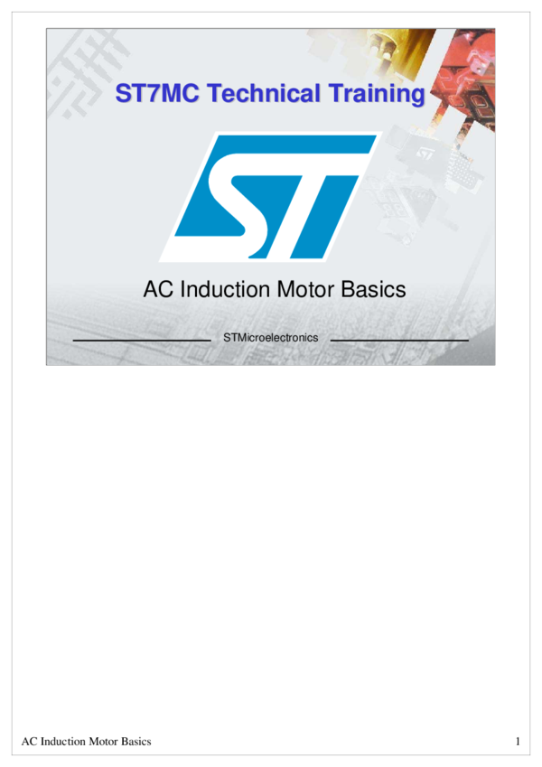 (PDF) AC Induction Motor Basics 1 STMicroelectronics ST7MC Technical Training ST7MC Technical ...
