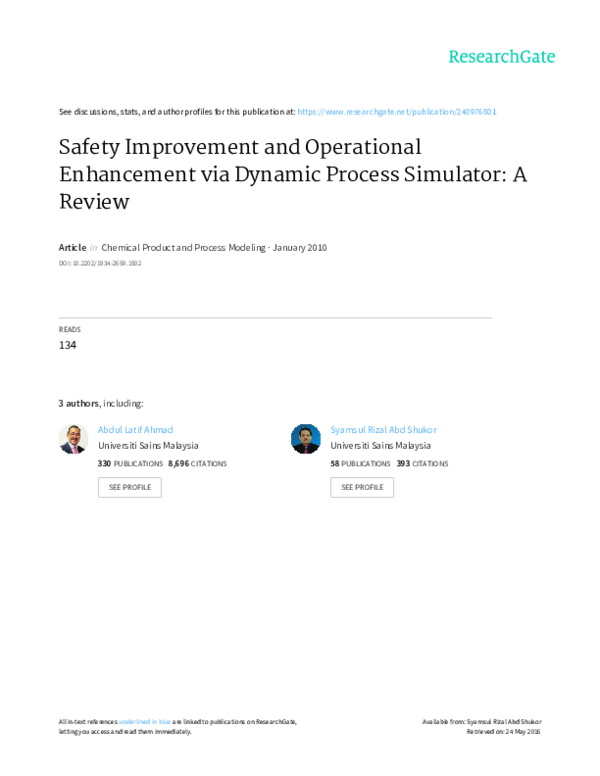 (PDF) Safety Improvement and Operational Enhancement via Dynamic ...