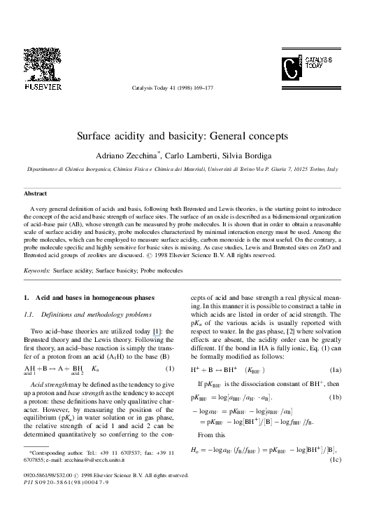 (PDF) Surface acidity and basicity: General concepts