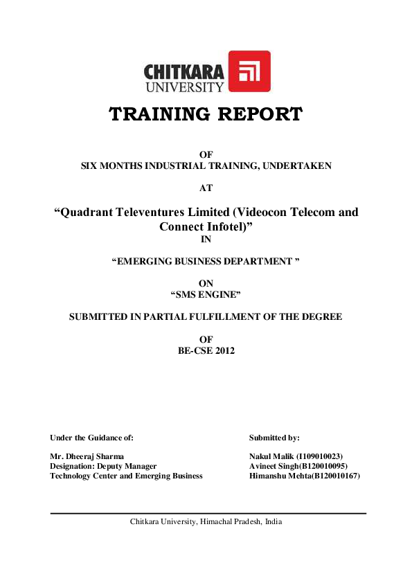 (PDF) " Quadrant Televentures Limited (Videocon Telecom and Connect ...