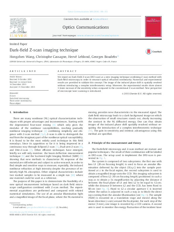 (PDF) Dark-field Z-scan imaging technique