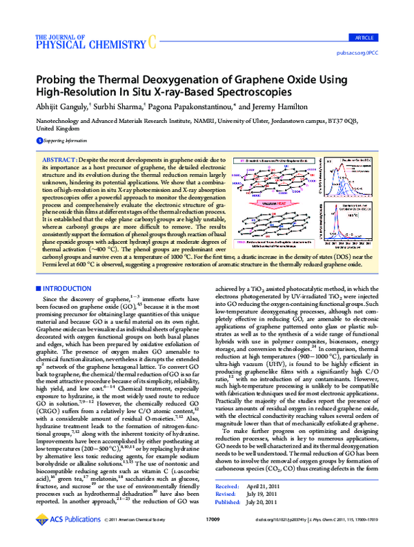 (PDF) Graphene Oxide Thermal Reduction