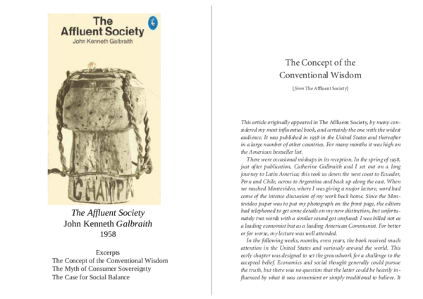 (PDF) The Affluent Society: An Analysis of Wealth Dynamics