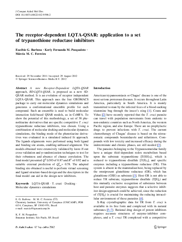 (PDF) The receptor-dependent LQTA-QSAR: application to a set of ...