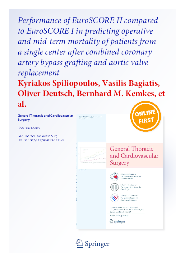 (PDF) Performance of EuroSCORE II compared to EuroSCORE I in predicting ...