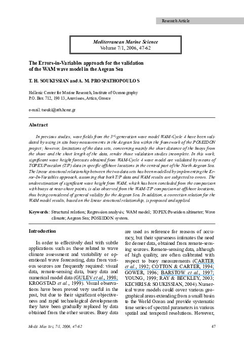 (PDF) The Errors-in-Variables approach for the validation of the WAM ...