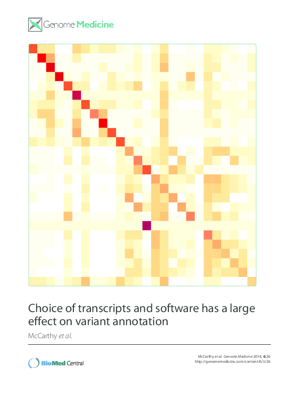 (PDF) Choice of transcripts and software has a large effect on variant ...