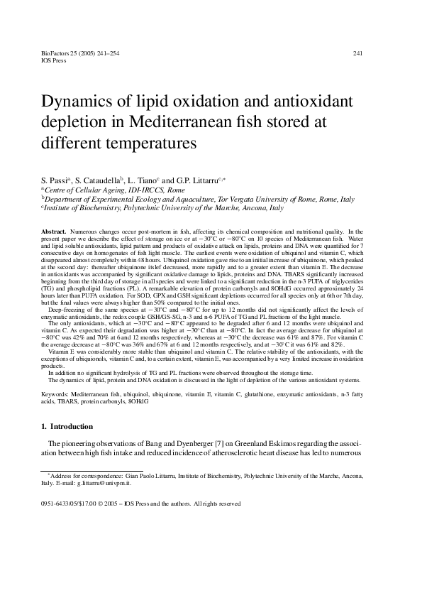 (PDF) Dynamics of lipid oxidation and antioxidant depletion in ...