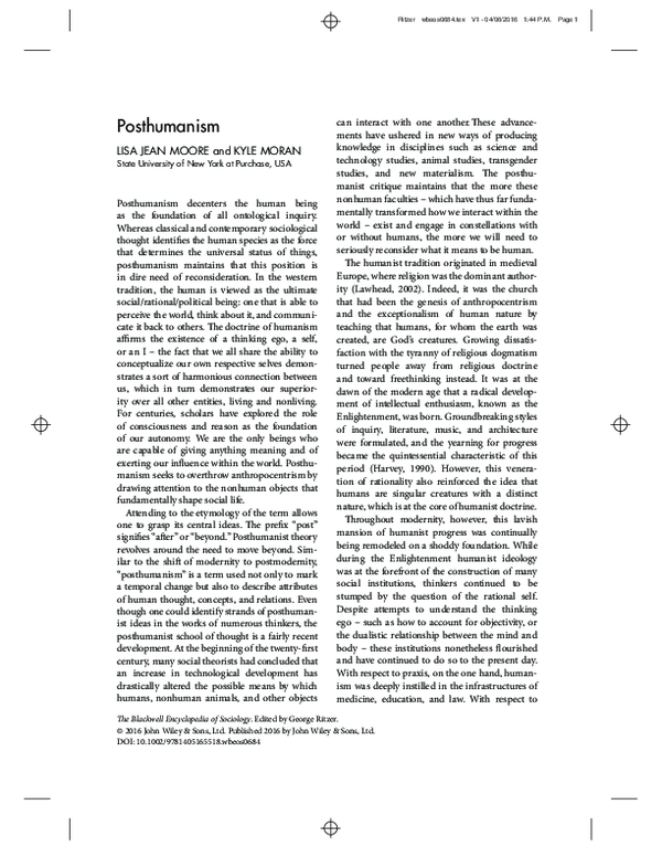 (PDF) Posthumanism