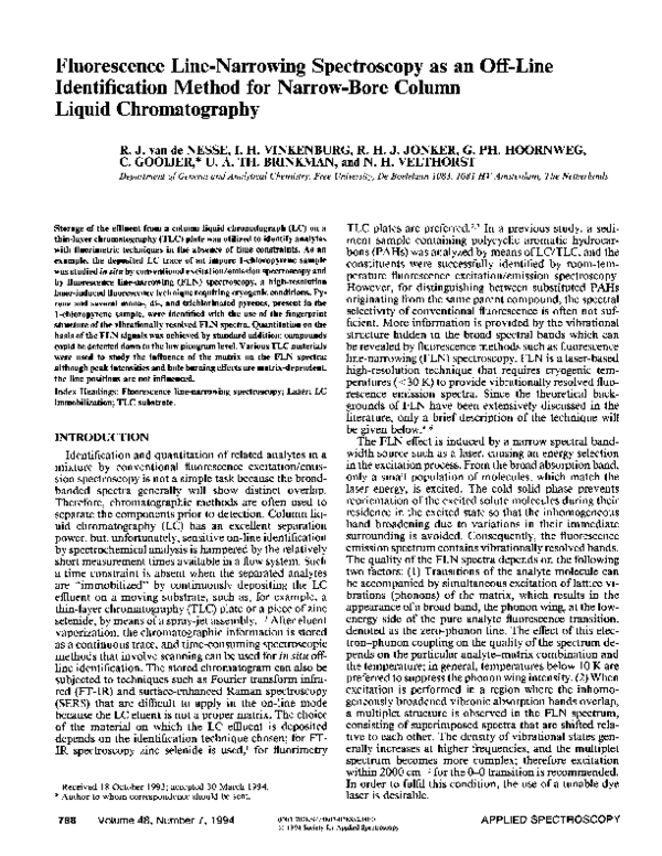 (PDF) Fluorescence Line-Narrowing Spectroscopy as an Off-Line ...