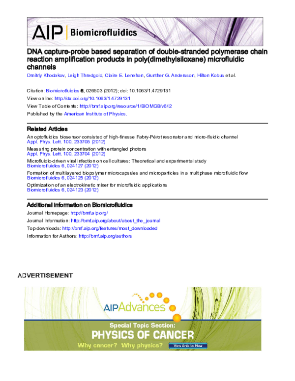 (PDF) DNA capture-probe based separation of double-stranded polymerase ...