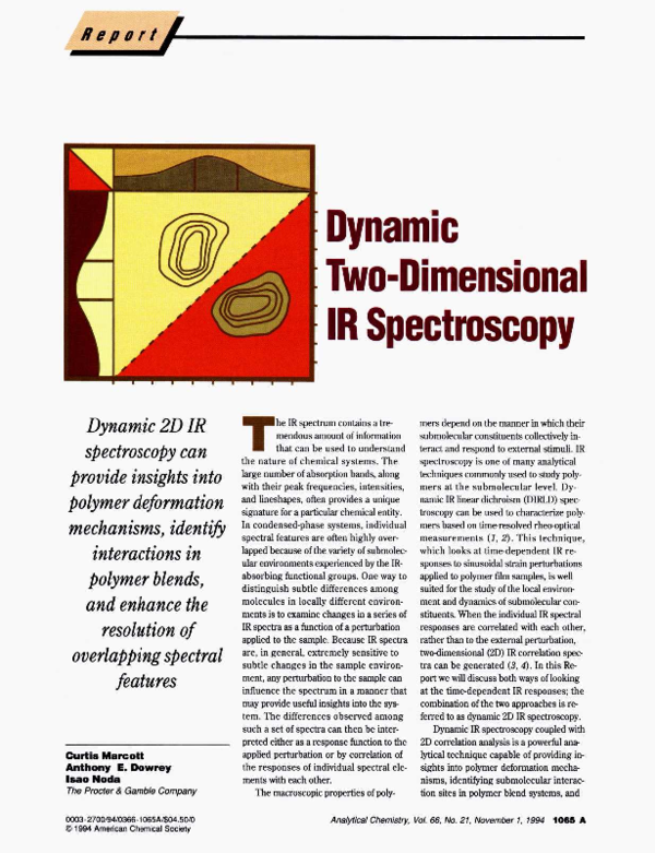 (PDF) Dynamic two-dimensional IR spectroscopy