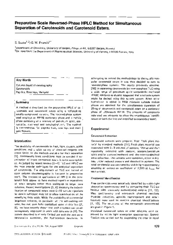 (PDF) Preparative Scale Reversed-Phase HPLC Method for Simultaneous ...