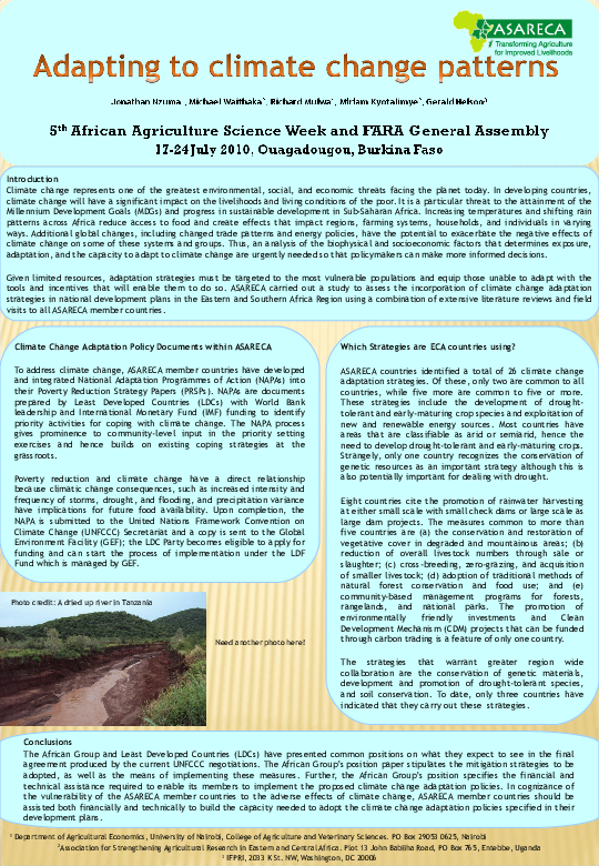 Adapting to climate change patterns | Michael Waithaka - Academia.edu