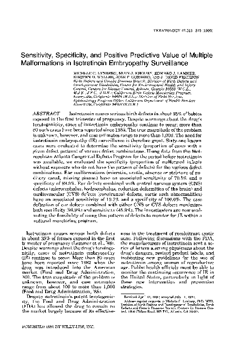 (PDF) Sensitivity, specificity, and positive predictive value of ...