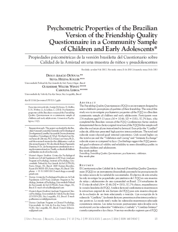 (PDF) Psychometric properties of the Brazilian version of the Obsessive Beliefs Questionnaire ...