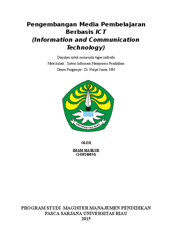 (DOC) Pengembangan Media Pembelajaran Berbasis ICT (Information and Communication Technology)