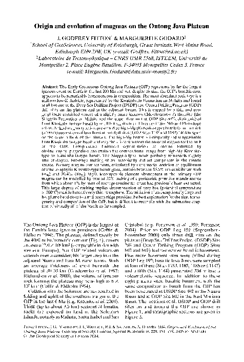 (PDF) Origin and evolution of magmas on the Ontong Java Plateau