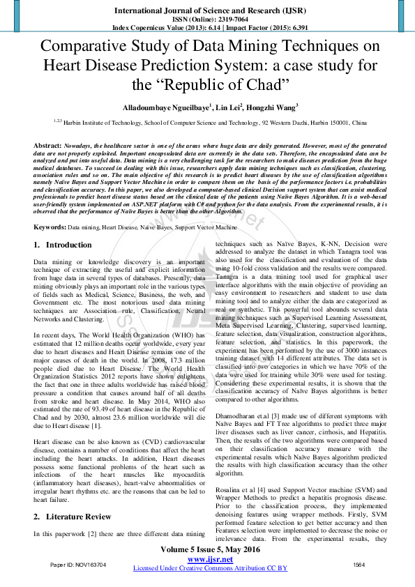 (PDF) Comparative Study of Data Mining Techniques on Heart Disease ...