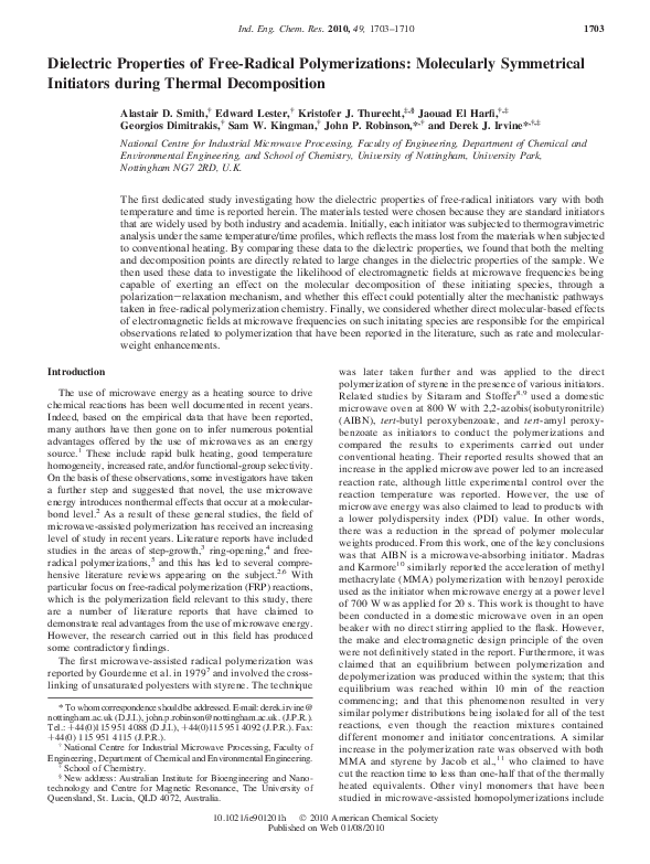 (PDF) Dielectric Properties of Free-Radical Polymerizations ...