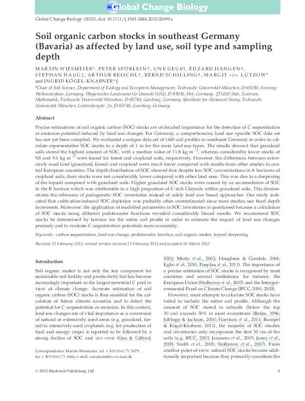 (PDF) Soil Organic Carbon Stock Assessment for Volunteer Carbon Removal Benefit: Methodological ...