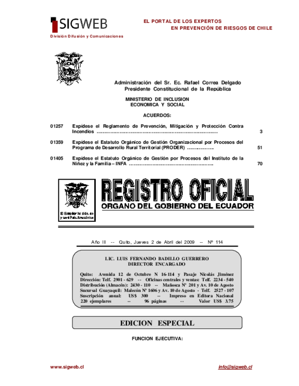 (PDF) Expídese el Estatuto Orgánico de Gestión por Procesos del ...