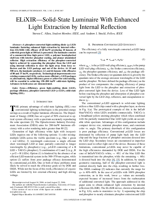 (PDF) ELiXIR-Solid-State Luminaire With Enhanced Light Extraction by ...