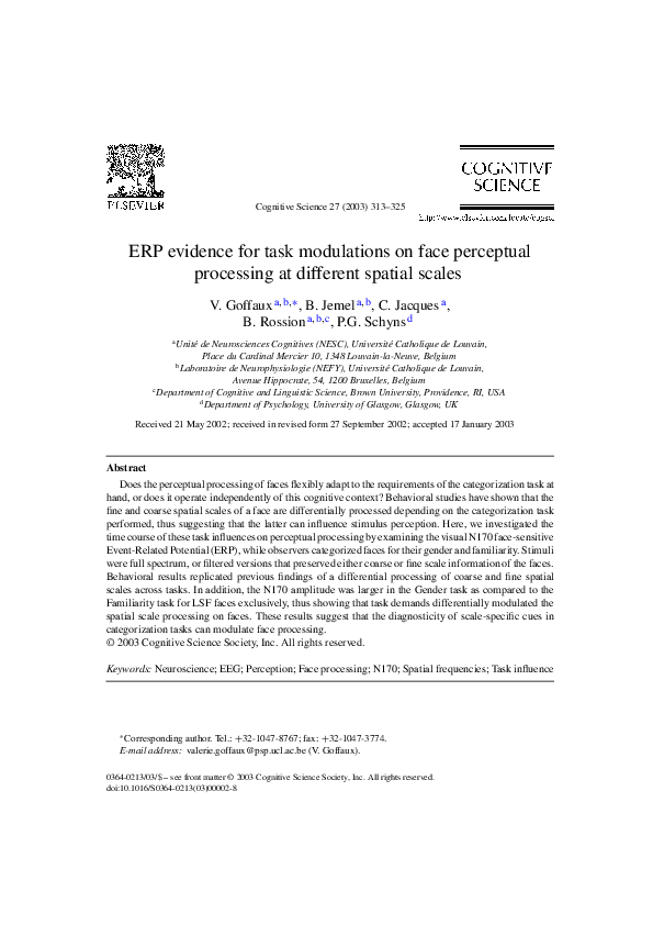 (PDF) ERP evidence for task modulations on face perceptual processing ...