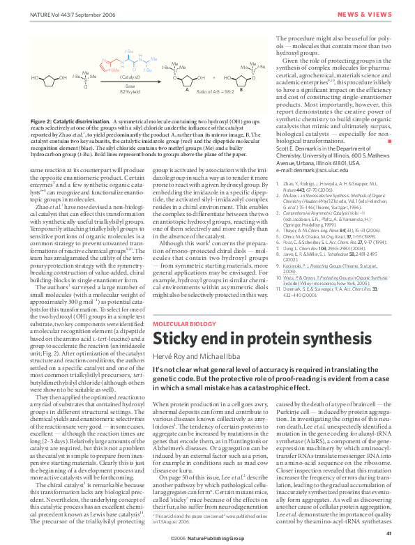 (PDF) Molecular biology: Sticky end in protein synthesis