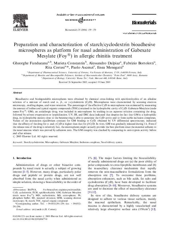 (PDF) Preparation and characterization of starch/cyclodextrin ...