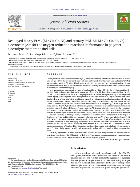(PDF) Dealloyed binary PtM3 (M=Cu, Co, Ni) and ternary PtNi3M (M=Cu, Co ...